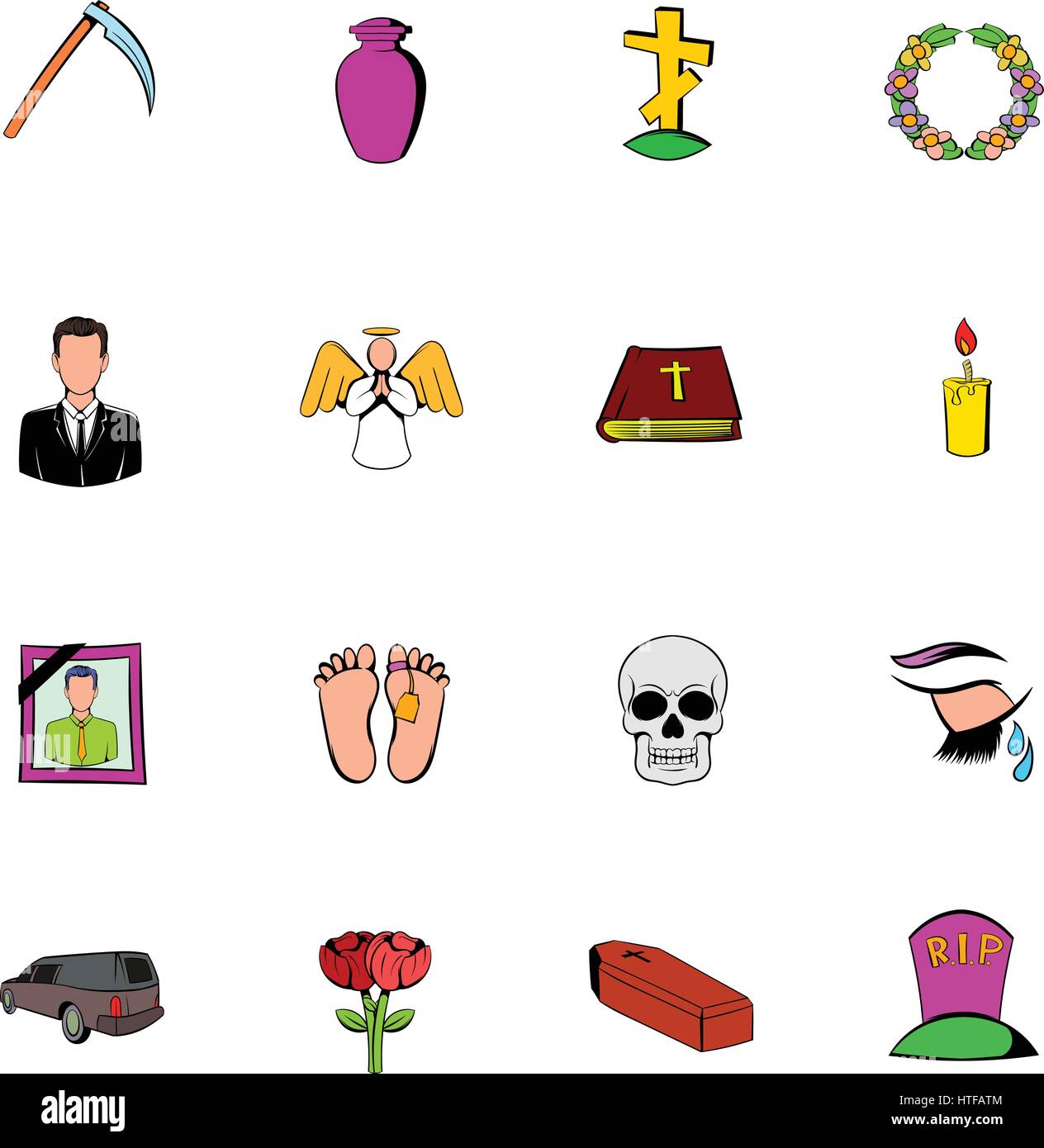 Death icon set isolated on white background Stock Vector Image & Art ...