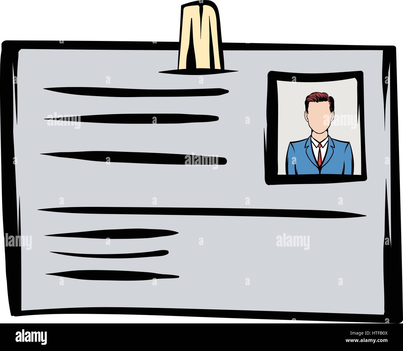 Identification card icon in cartoon style isolated vector illustration ...