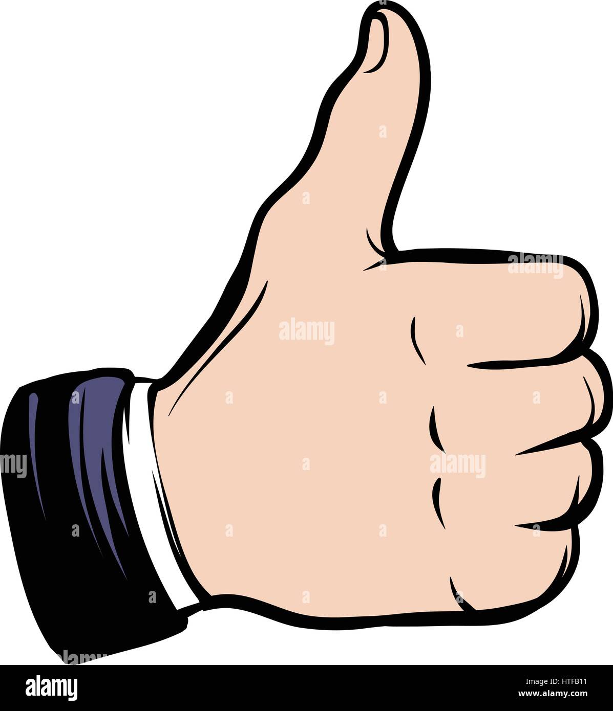Hand doing a thumb up icon in cartoon style isolated vector ...