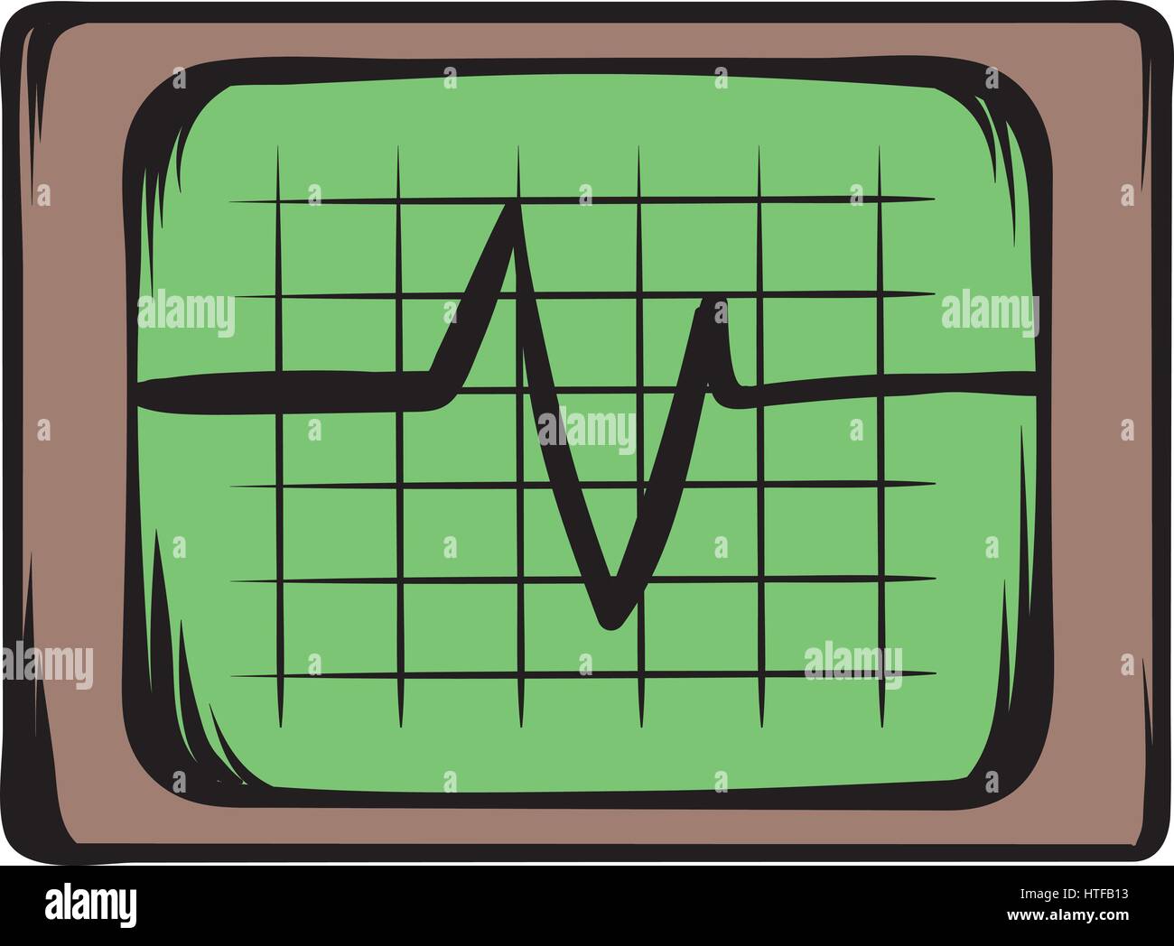 Electrocardiogram monitor icon in cartoon style isolated vector ...
