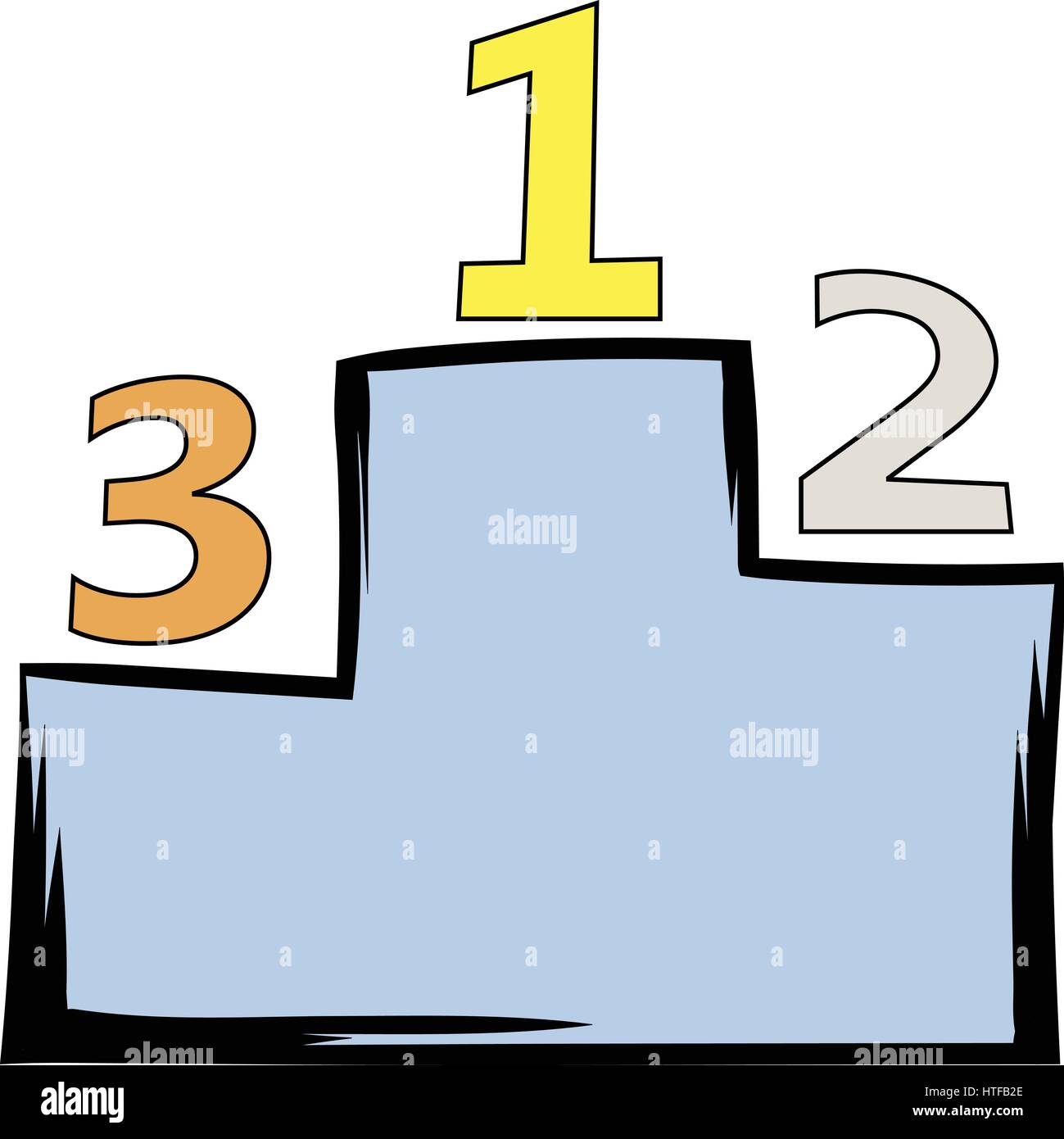 Podium with first, second and third places icon in cartoon style ...