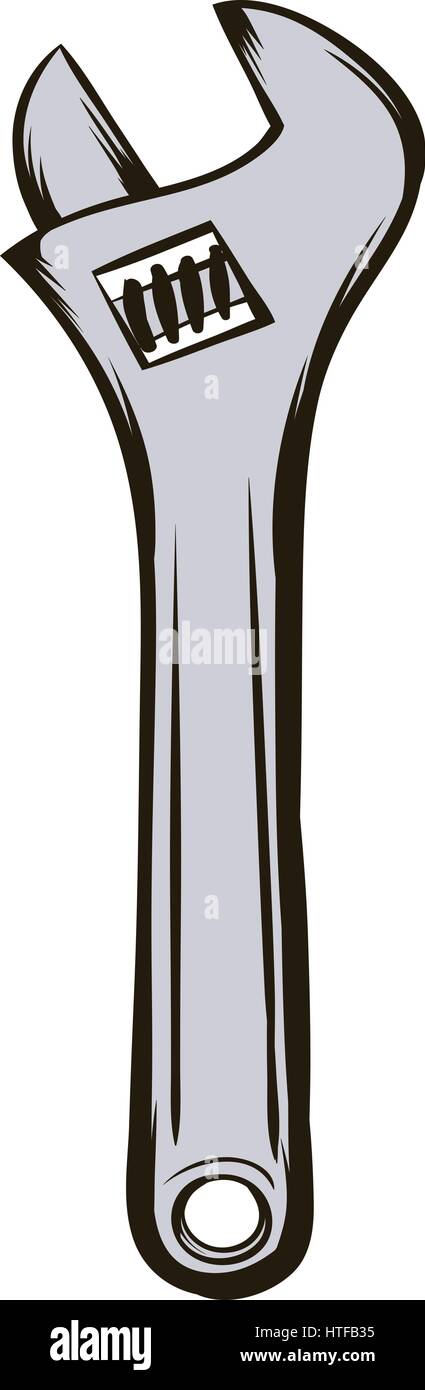 Adjustable wrench icon in cartoon style isolated vector illustration ...