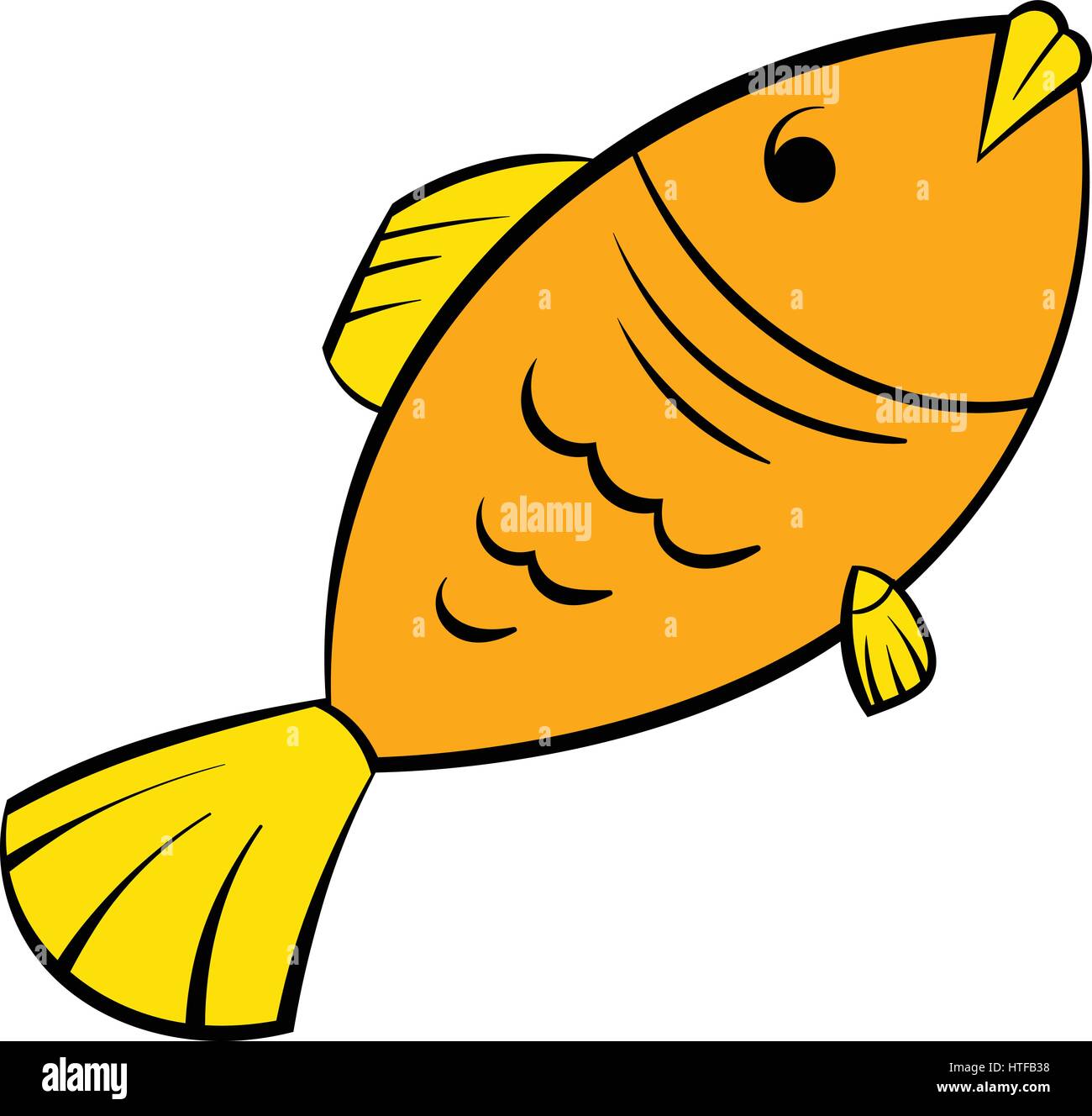 Dry fish icon in icon in cartoon style isolated vector illustration ...