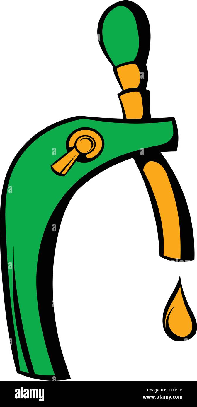 Beer tap icon in icon in cartoon style isolated vector illustration ...
