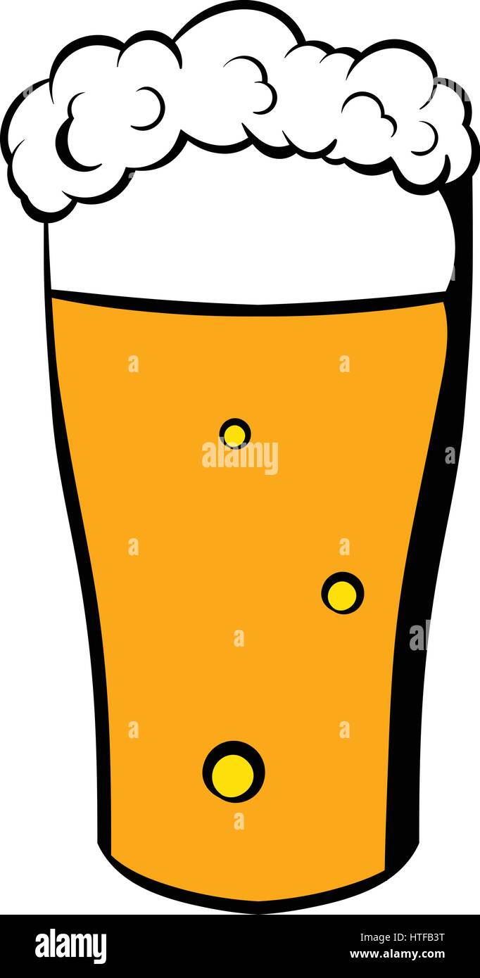Glass of beer icon in icon in cartoon style isolated vector ...