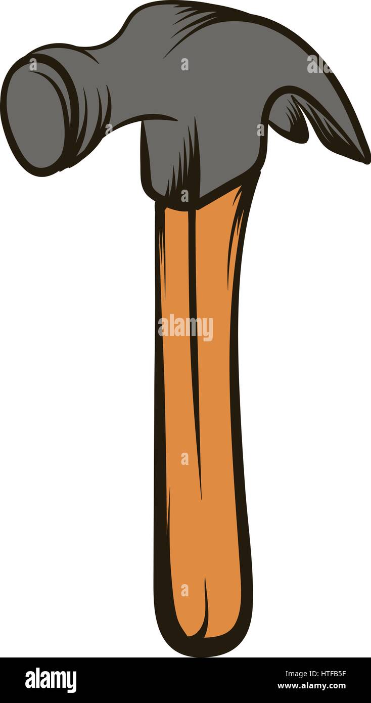 Hammer tool icon in cartoon style isolated vector illustration Stock ...