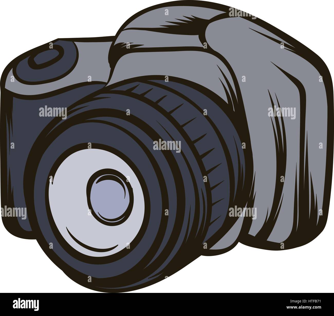 Black camera icon in cartoon style isolated vector illustration Stock ...