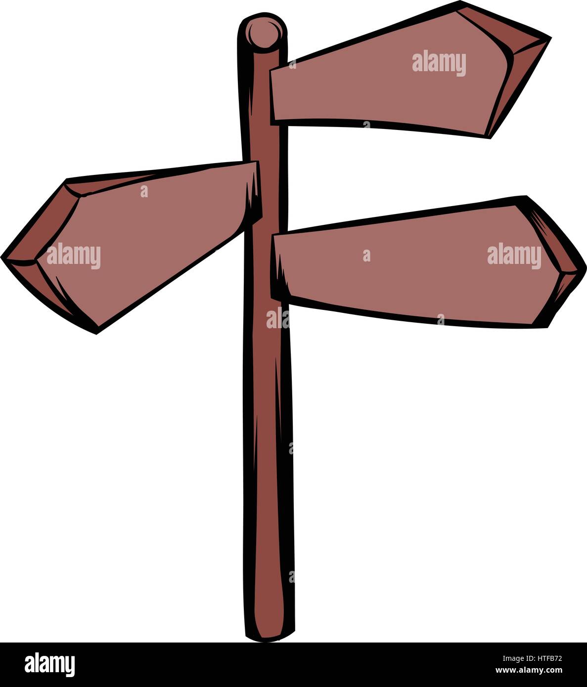 Direction signs icon in cartoon style isolated vector illustration ...