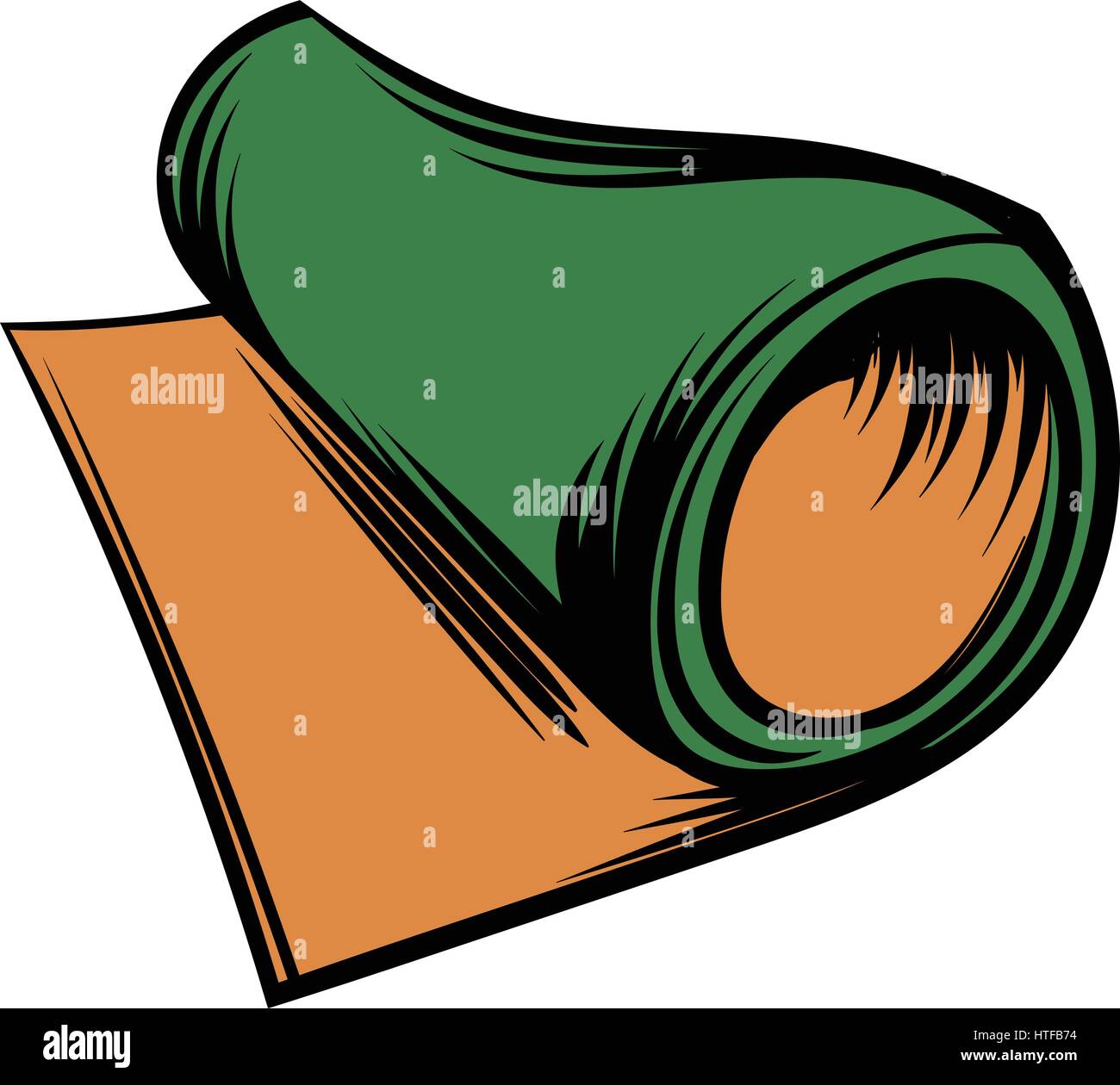 Rolled mat icon in cartoon style isolated vector illustration Stock ...
