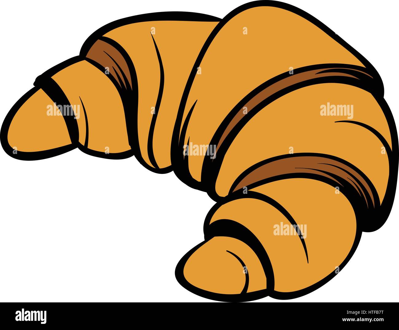 Croissant icon in cartoon style isolated vector illustration Stock ...