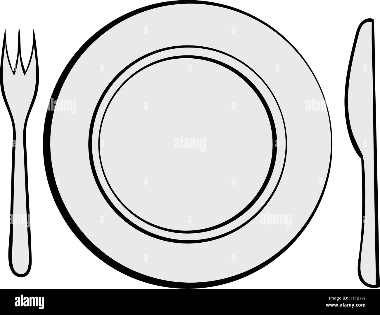 Cartoon empty plate Black and White Stock Photos & Images - Alamy