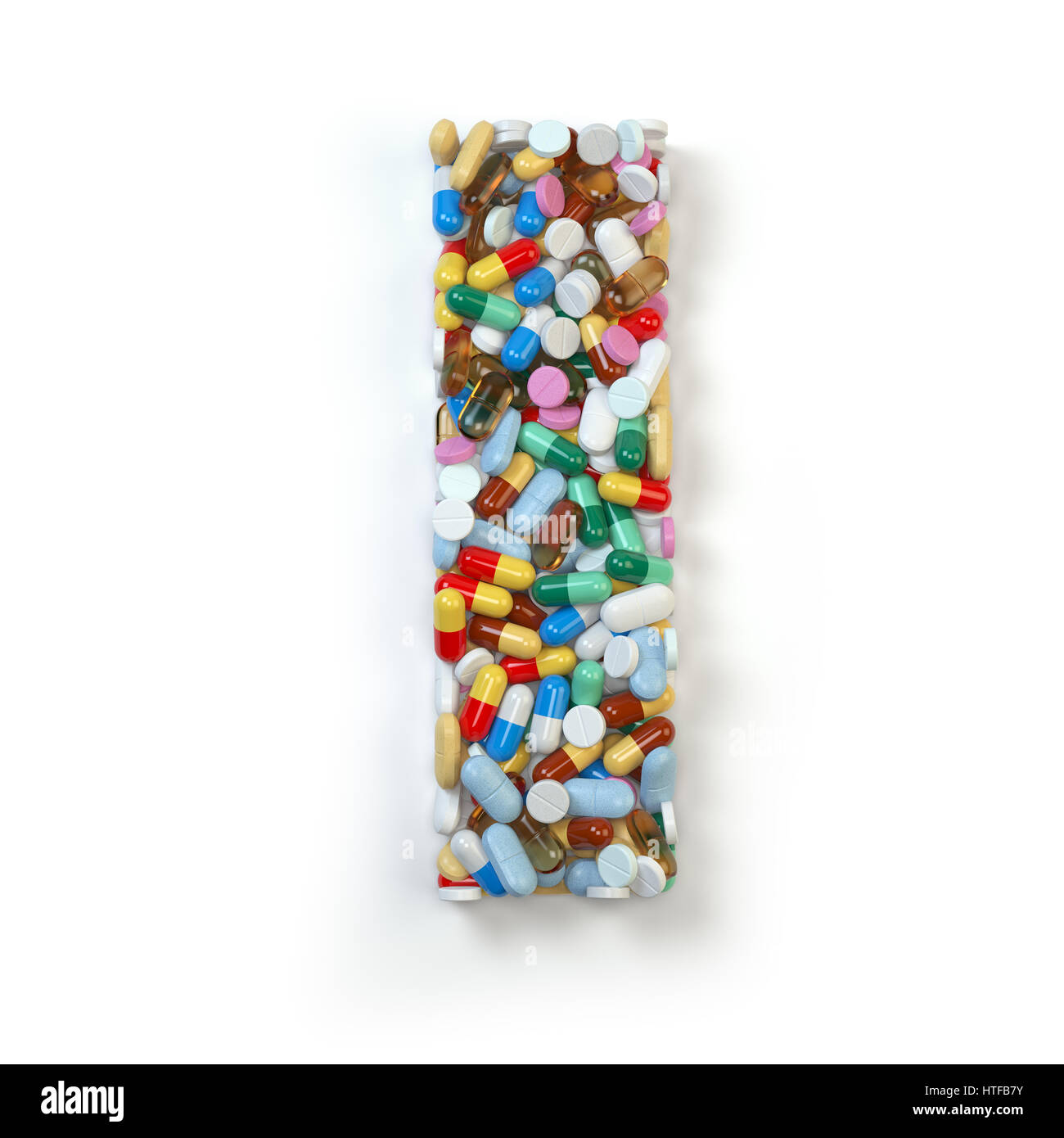 Letter I. Set of alphabet of medicine pills, capsules, tablets and ...