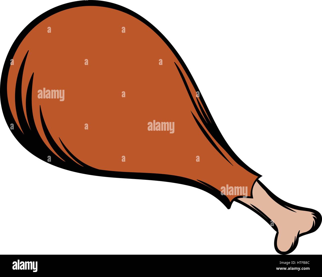 Chicken meat on the bone icon in cartoon style isolated vector ...