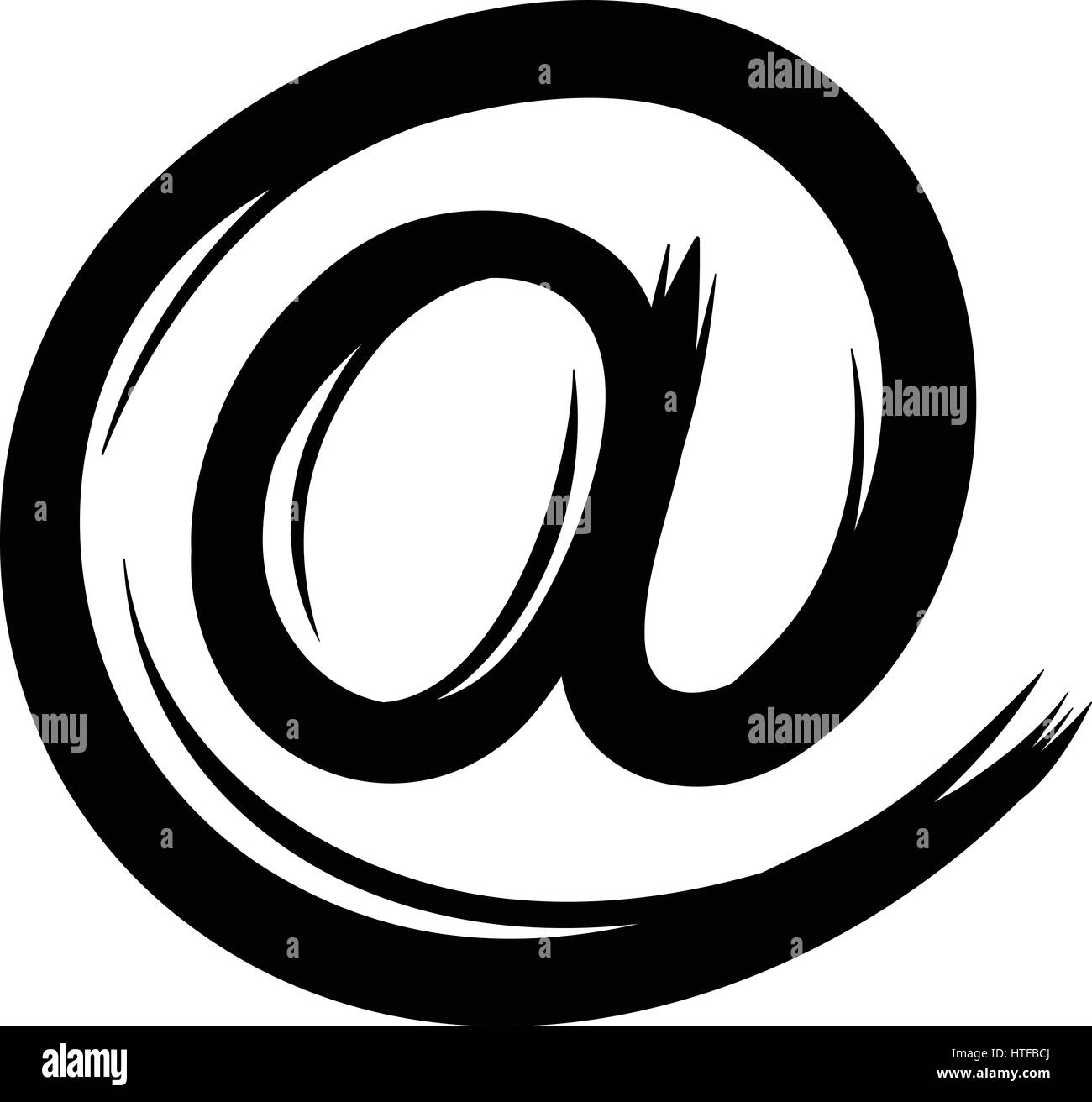 Black at sign icon in cartoon style isolated vector illustration Stock ...