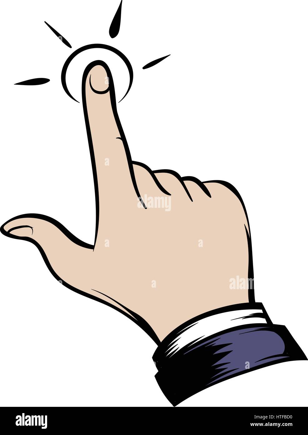 Click hand icon in cartoon style isolated vector illustration Stock ...