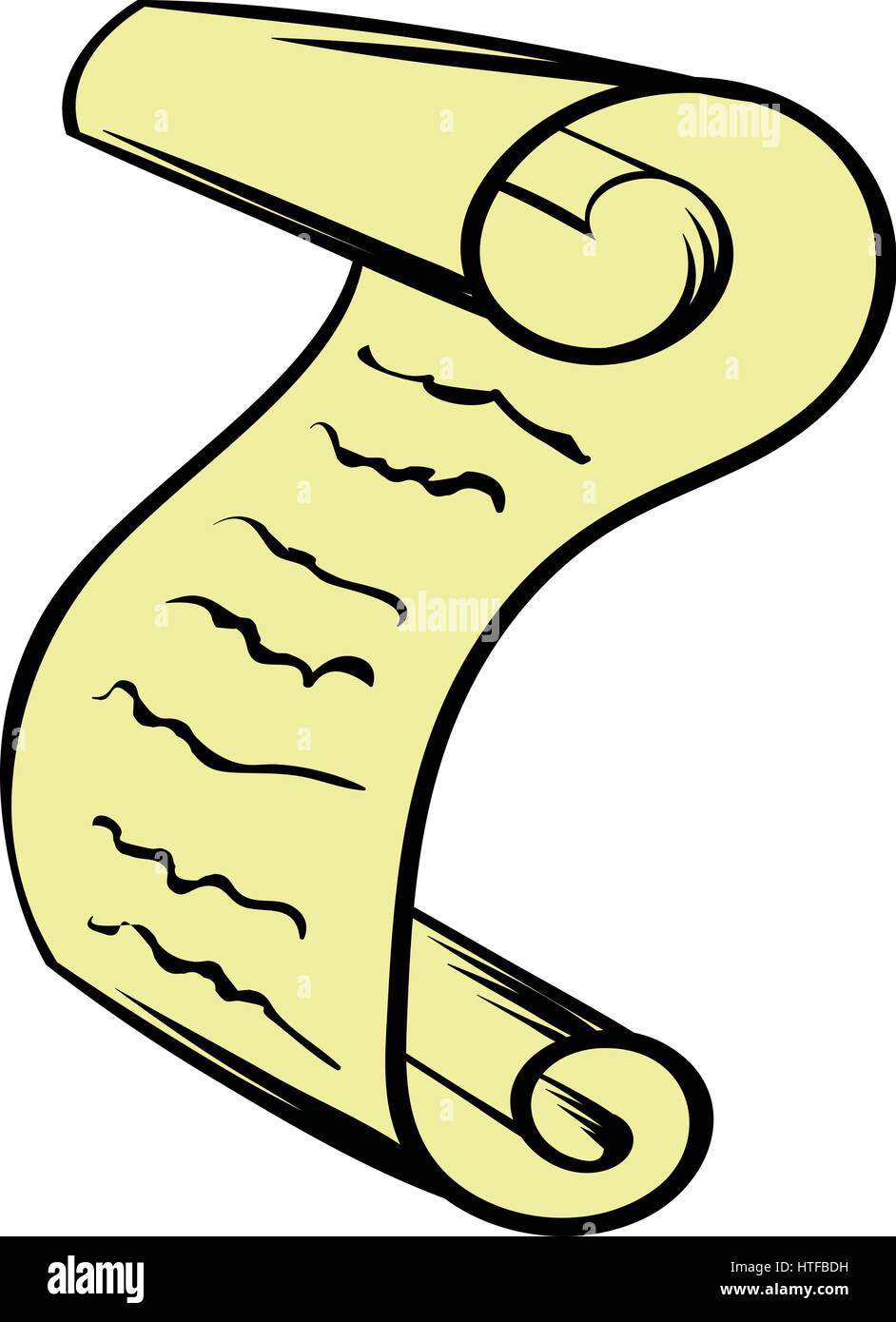 Scroll icon in cartoon style isolated vector illustration Stock Vector ...