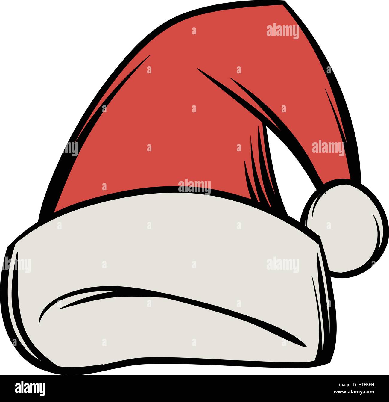 Christmas hat icon in cartoon style isolated vector illustration Stock ...