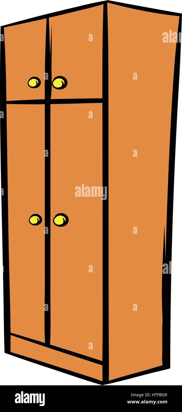 Brown wardrobe icon in cartoon style isolated vector illustration Stock ...