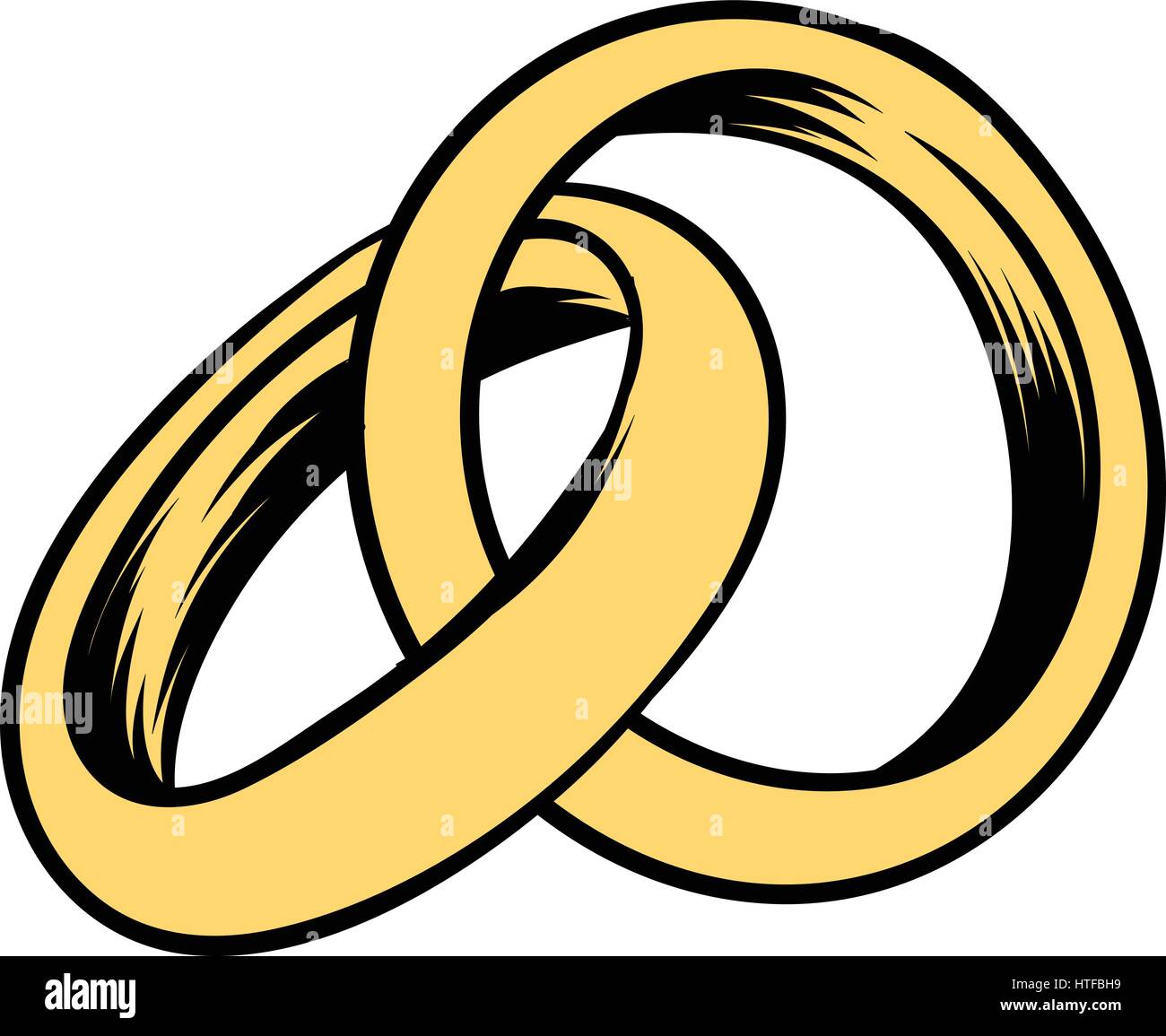 Wedding rings icon in cartoon style isolated vector illustration Stock ...