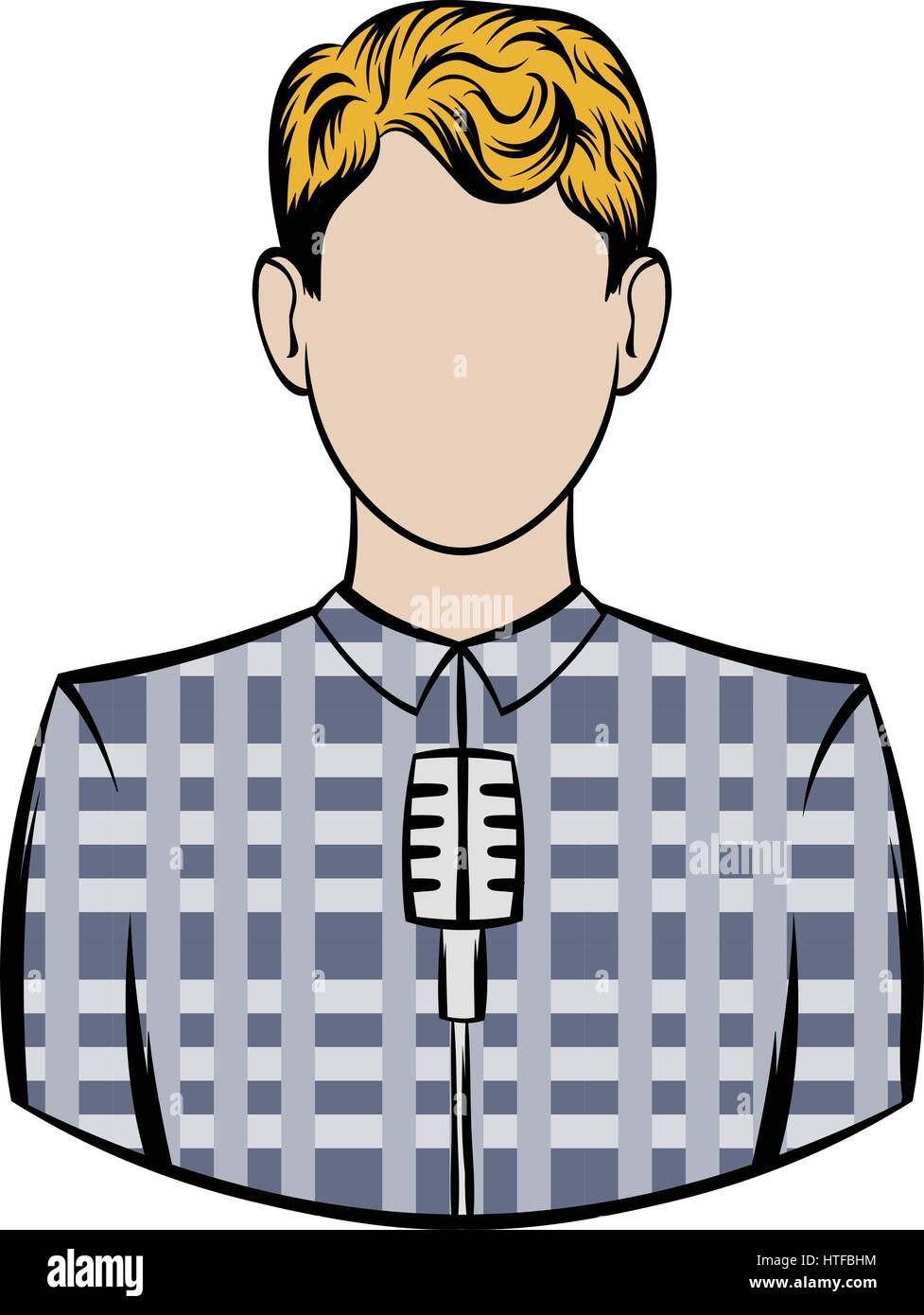 Young man microphone icon cartoon hi-res stock photography and images ...
