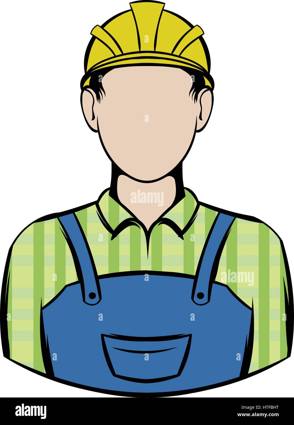 Worker icon in cartoon style isolated vector illustration Stock Vector ...