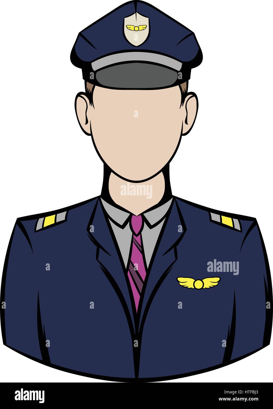 Captain of the aircraft icon in cartoon style isolated vector ...