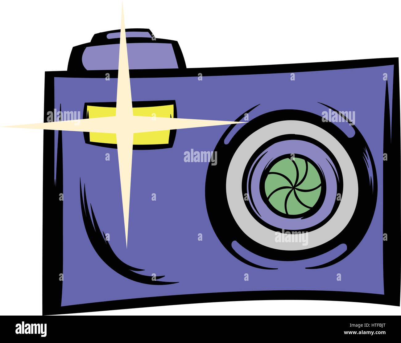 Camera icon in cartoon style isolated vector illustration Stock Vector ...
