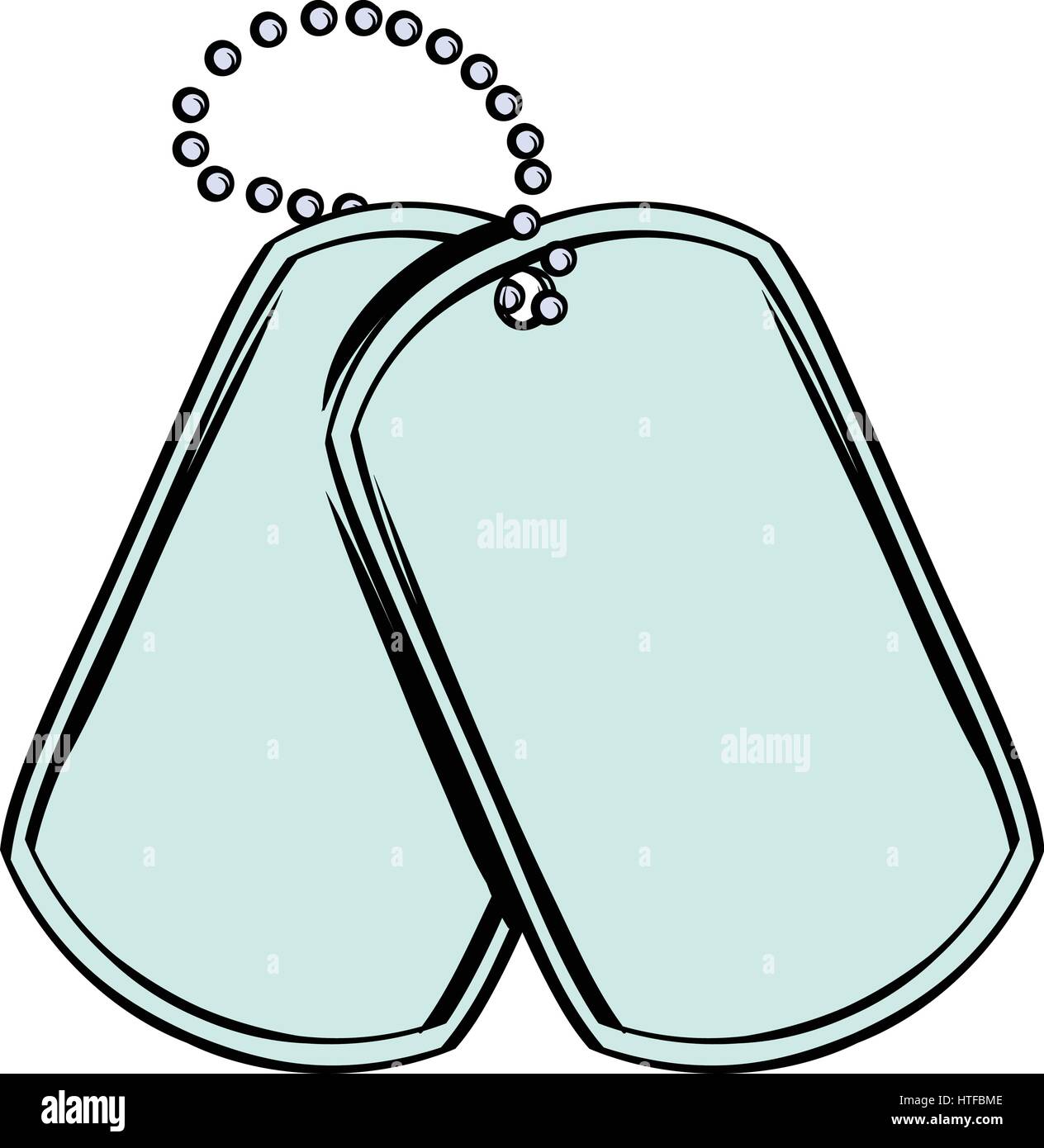 Soldier identity tag icon in cartoon style isolated vector illustration ...