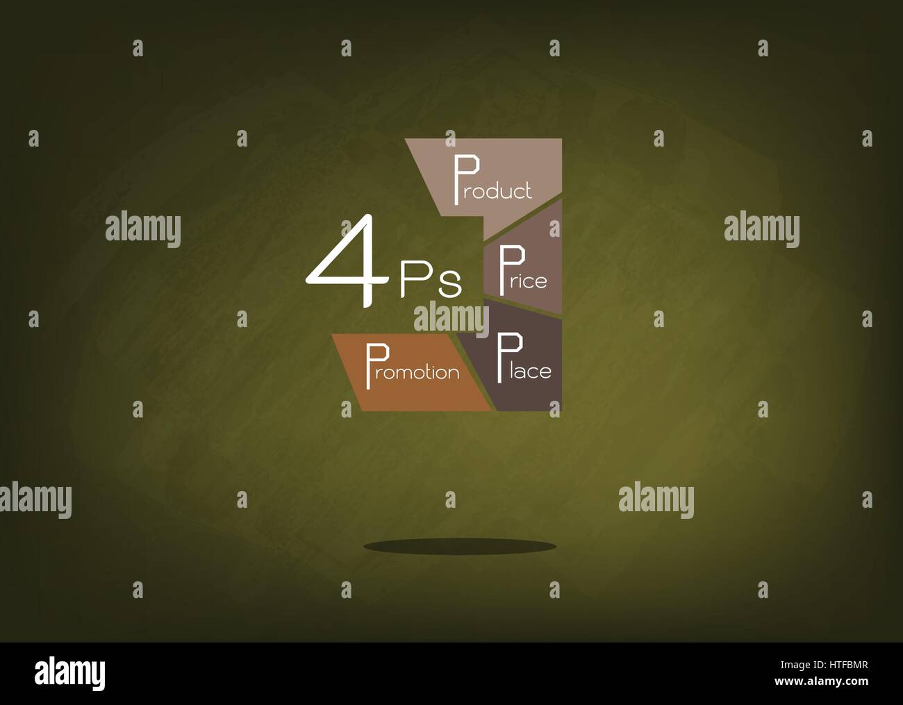 Business Concepts, Illustration of Marketing Mix Diagram or 4Ps Model ...