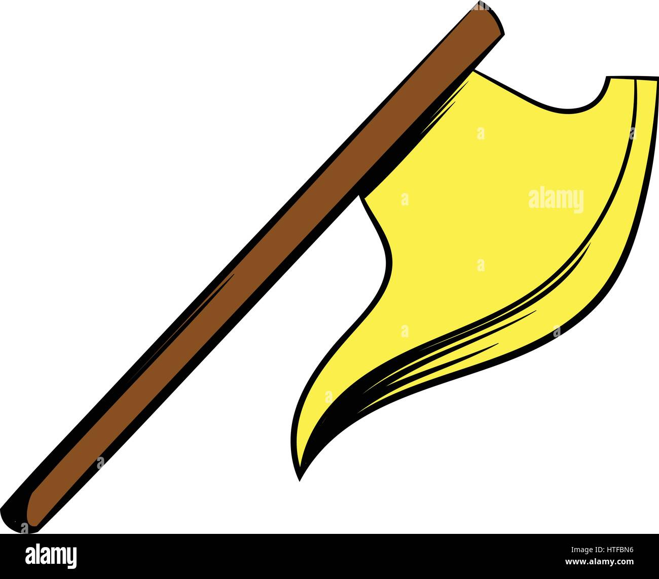 Medieval knight steel battle ax icon in cartoon style isolated vector ...