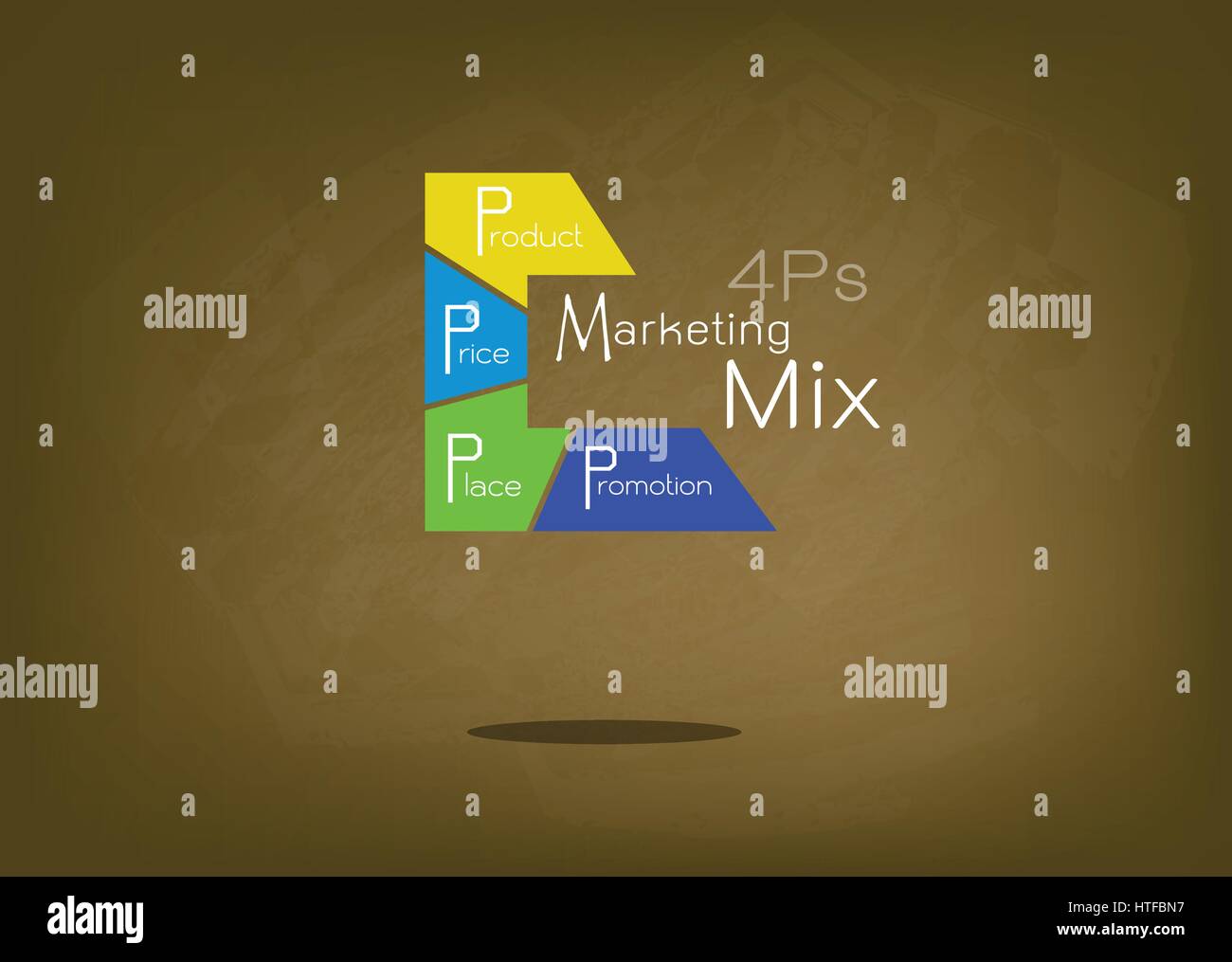 Business Concepts, Illustration of Marketing Mix Diagram or 4Ps Model ...