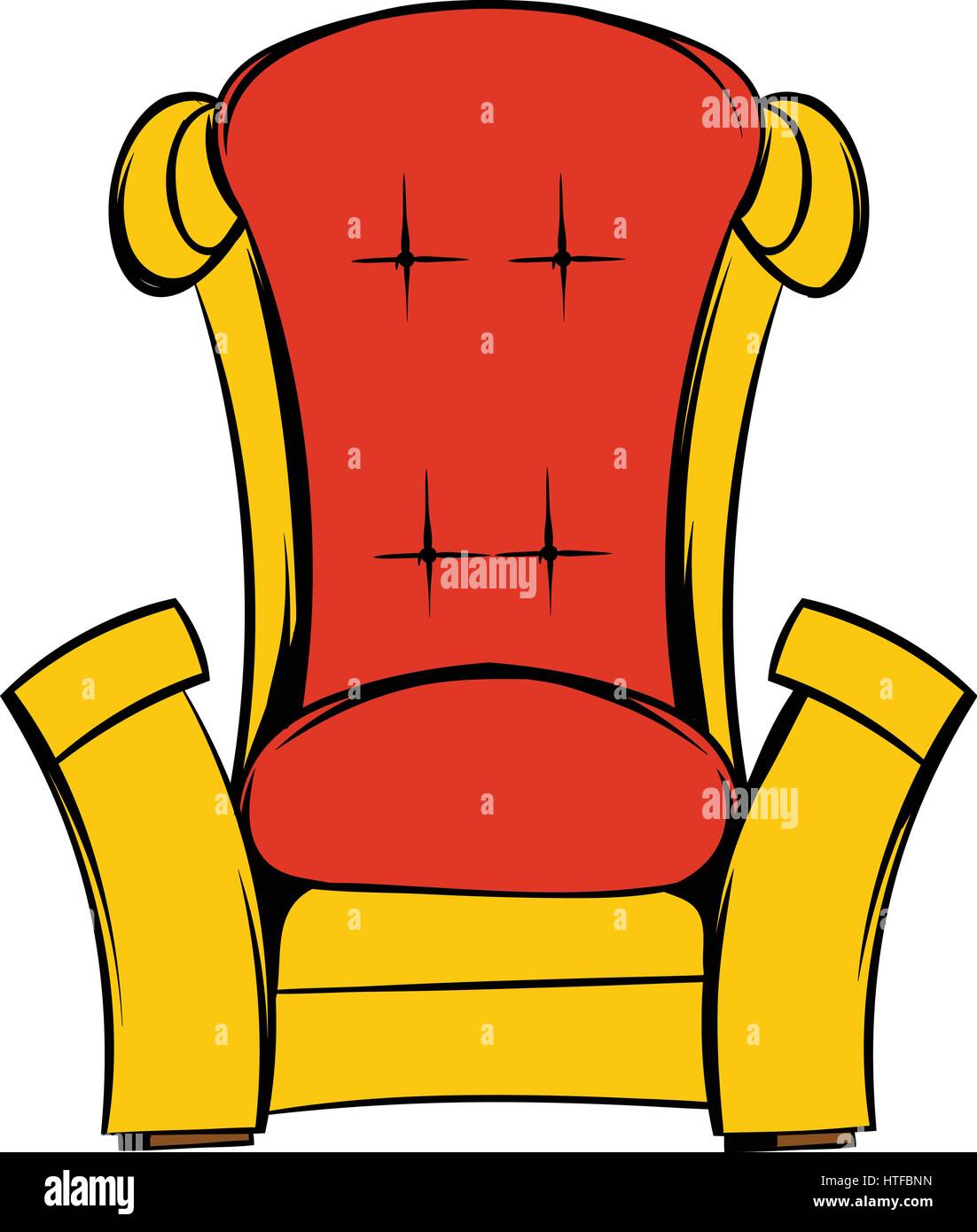 Red throne isometric icon in cartoon style isolated vector illustration ...