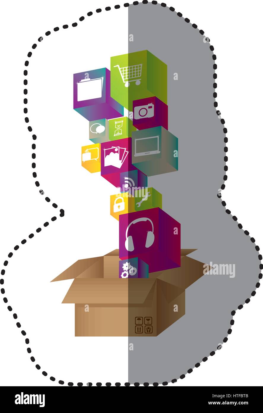 box with color symbols icon Stock Vector Image & Art - Alamy