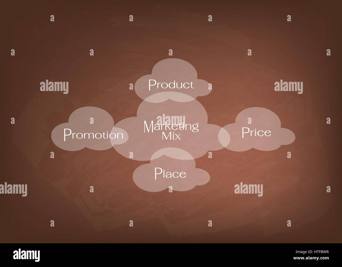 Business Concepts, Illustration of 4Ps Model or Marketing Mix Diagram ...