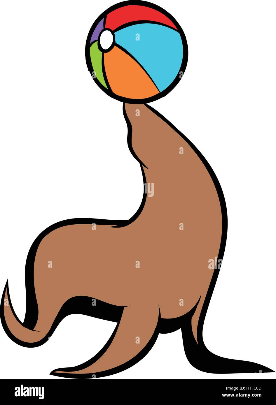 Fur seal circus icon cartoon Stock Vector Image & Art - Alamy