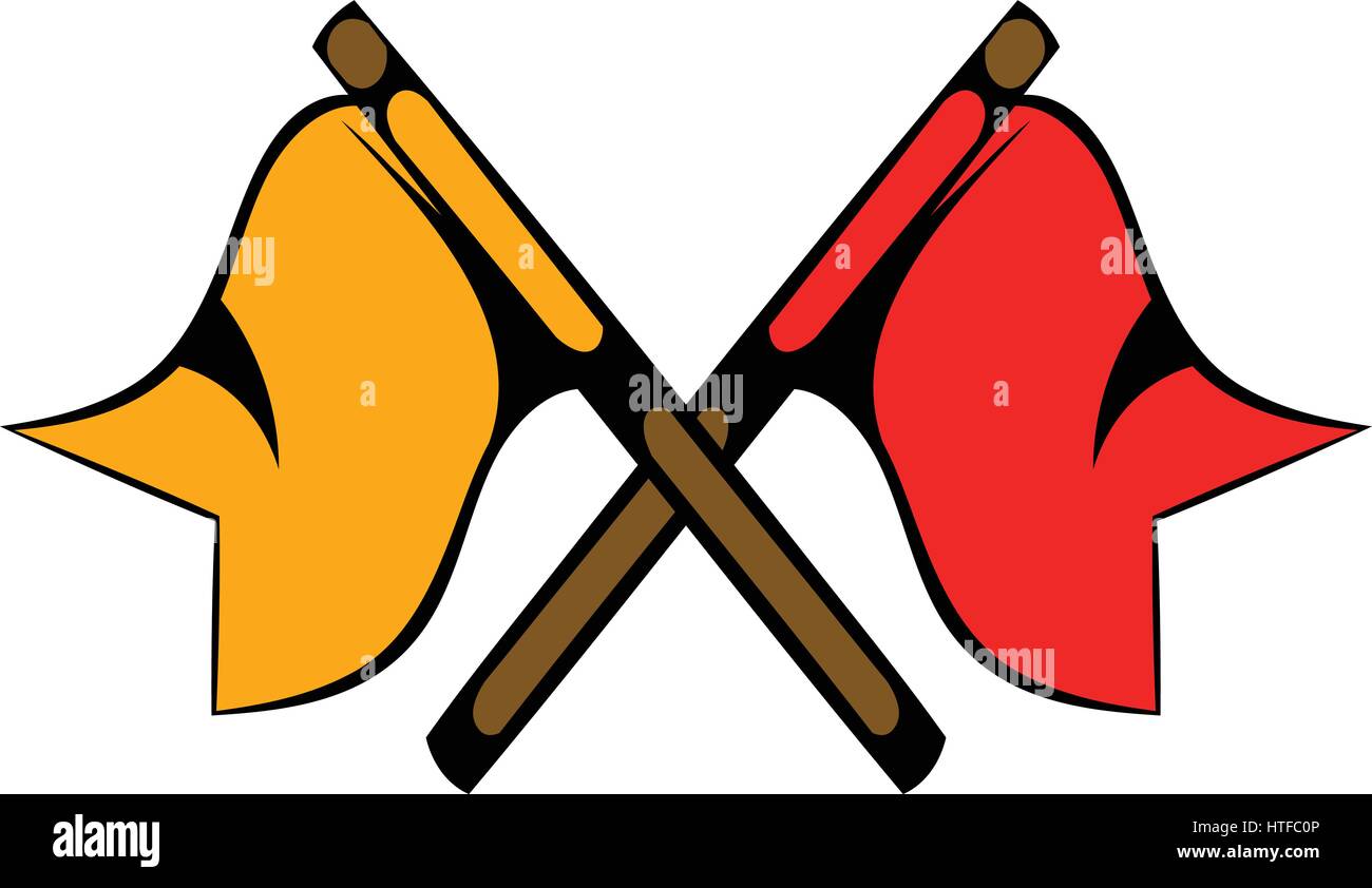 Red and yellow flag icon cartoon Stock Vector Image & Art - Alamy
