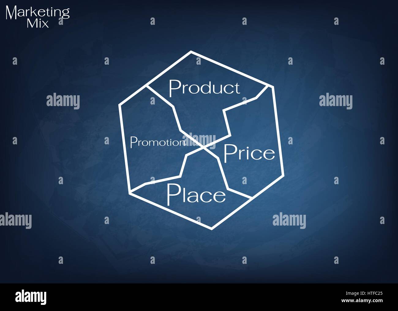 Business Concepts, Illustration of Marketing Mix Diagram or 4Ps Model ...
