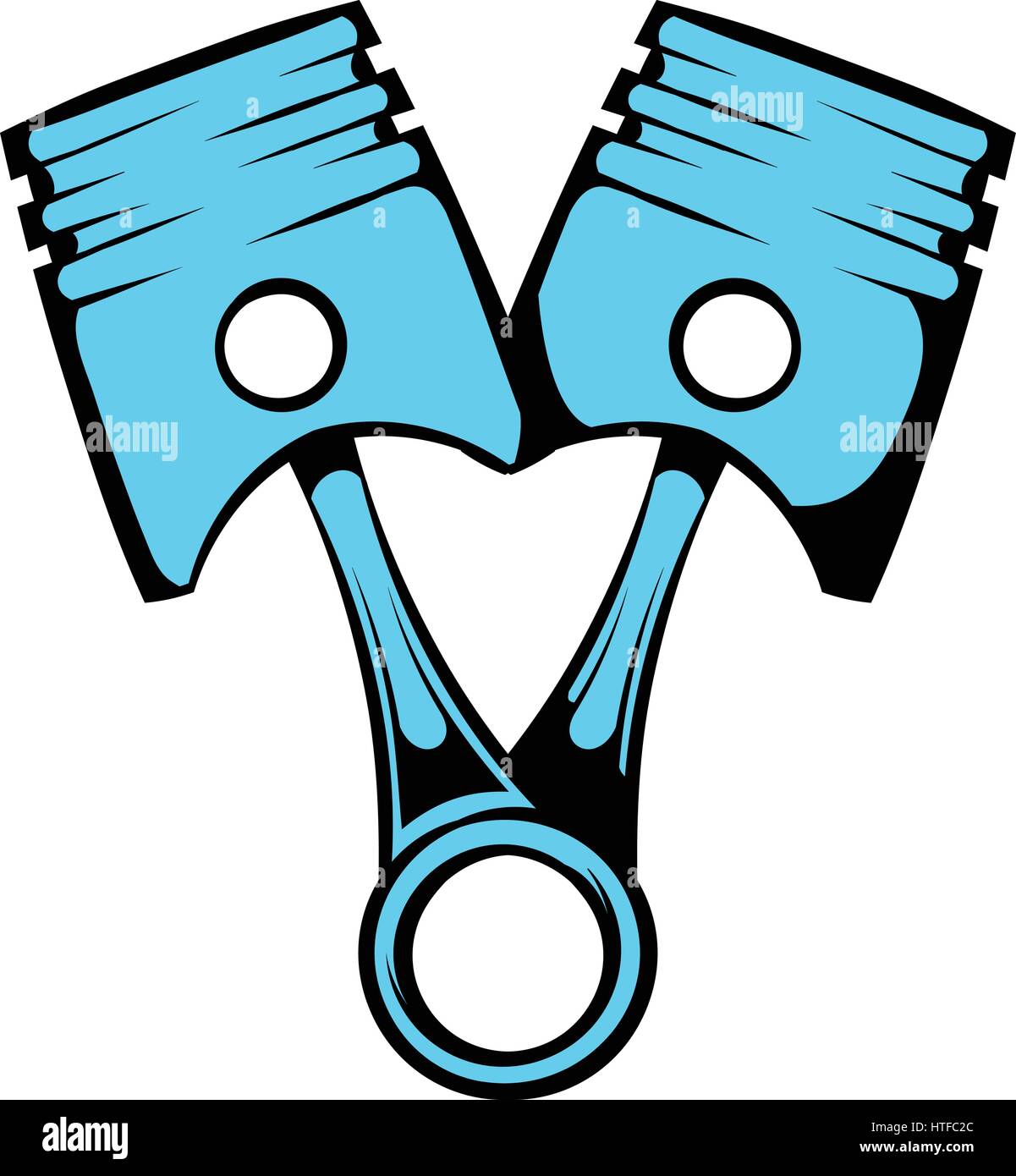 Crossed engine pistons Stock Vector Images - Alamy