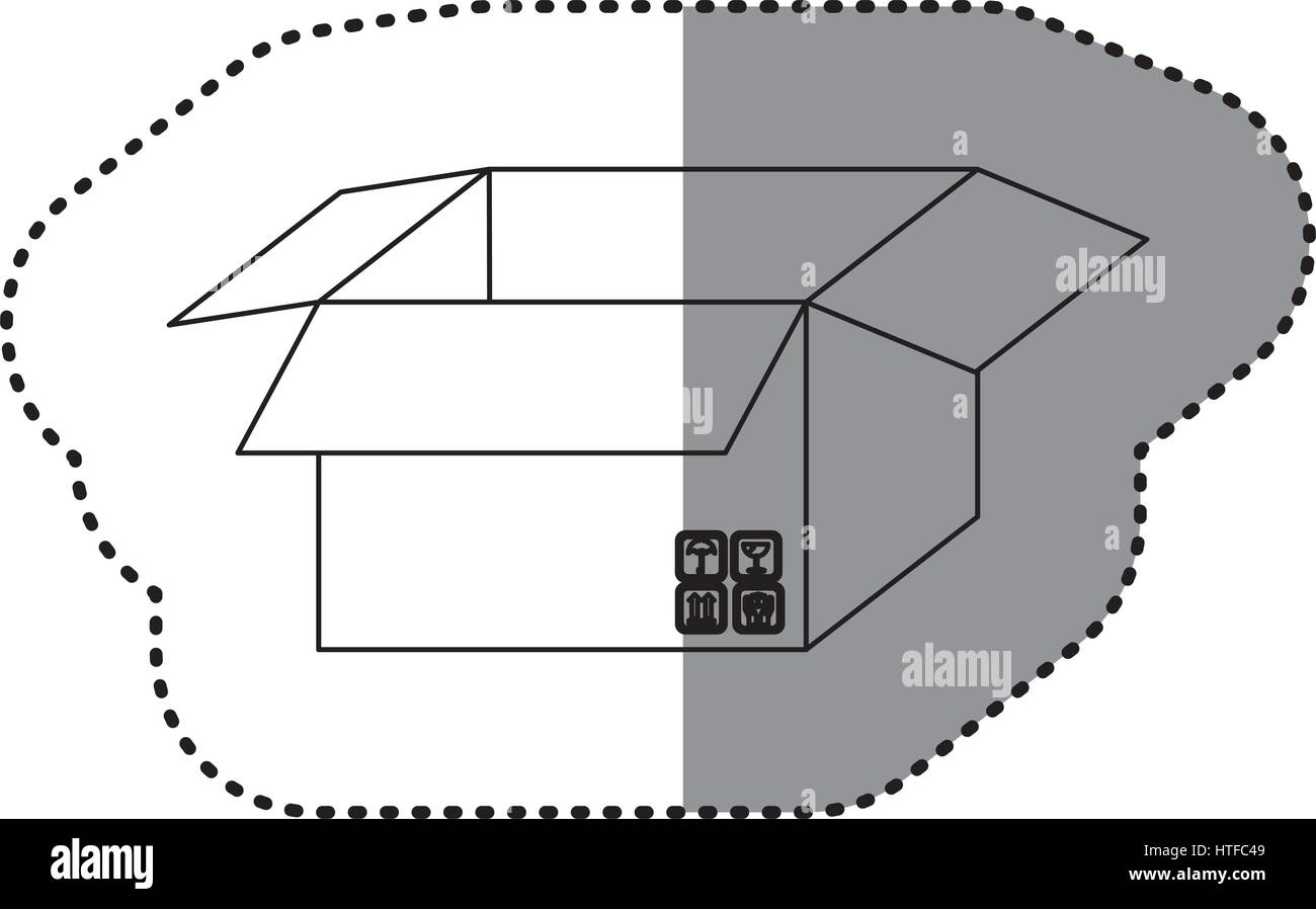 contour box open with symbols icon Stock Vector Image & Art - Alamy