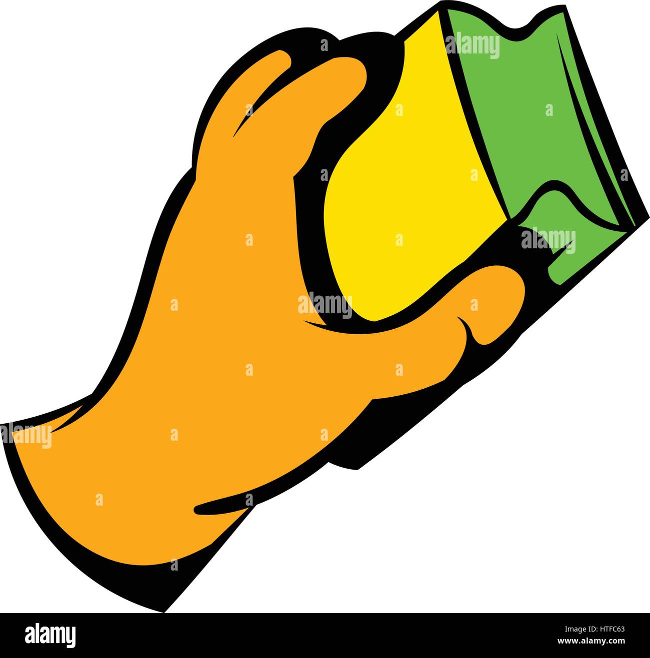 Hand in gloves with rag icon, icon cartoon Stock Vector Image & Art - Alamy