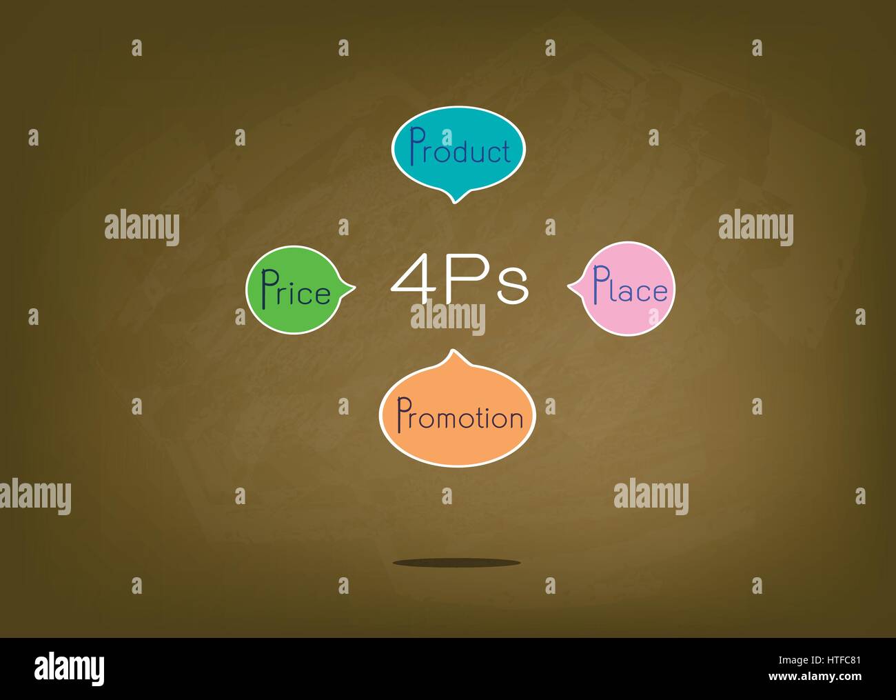 Business Concepts, Illustration of Marketing Mix Diagram or 4Ps Model ...