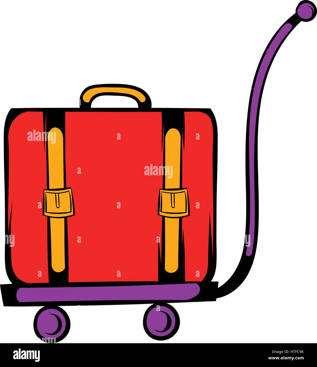 Luggage on trolley icon cartoon Stock Vector Image & Art - Alamy