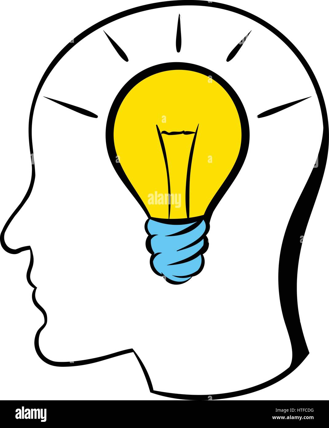 Head with light bulb icon, icon cartoon Stock Vector Image & Art - Alamy