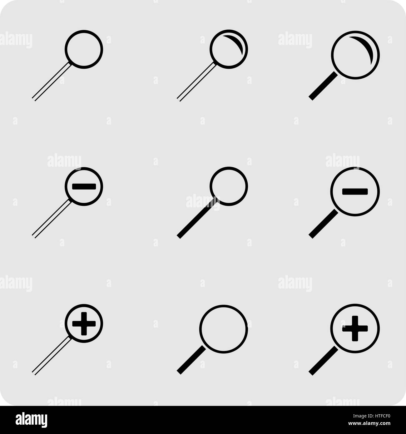 Flat black icons search on a white background, vector illustration ...