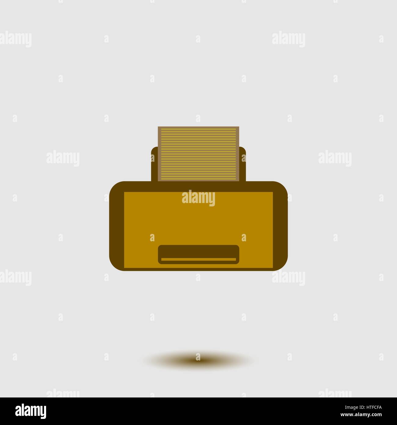 Flat stylish printer icon with shadow, vector illustration Stock Vector ...