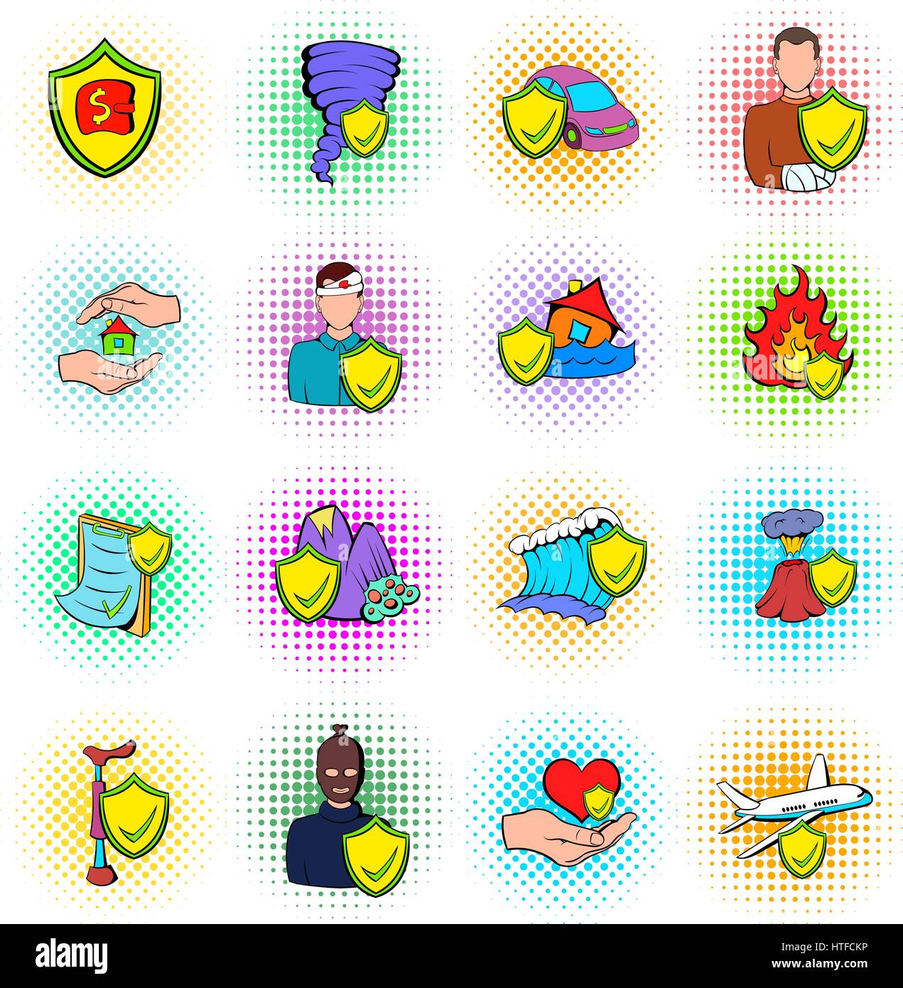 Insurance icons set, pop-art style Stock Vector Image & Art - Alamy Insurance icons set, pop-art style Stock Vector Image & Art - Alamy