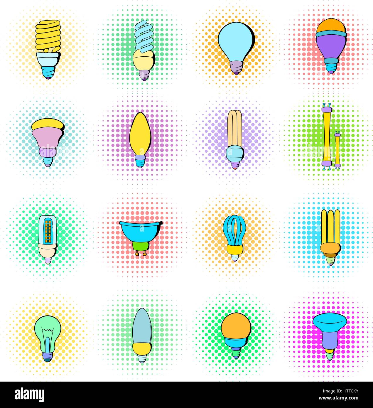 Light bulb icons set, pop-art style Stock Vector Image & Art - Alamy