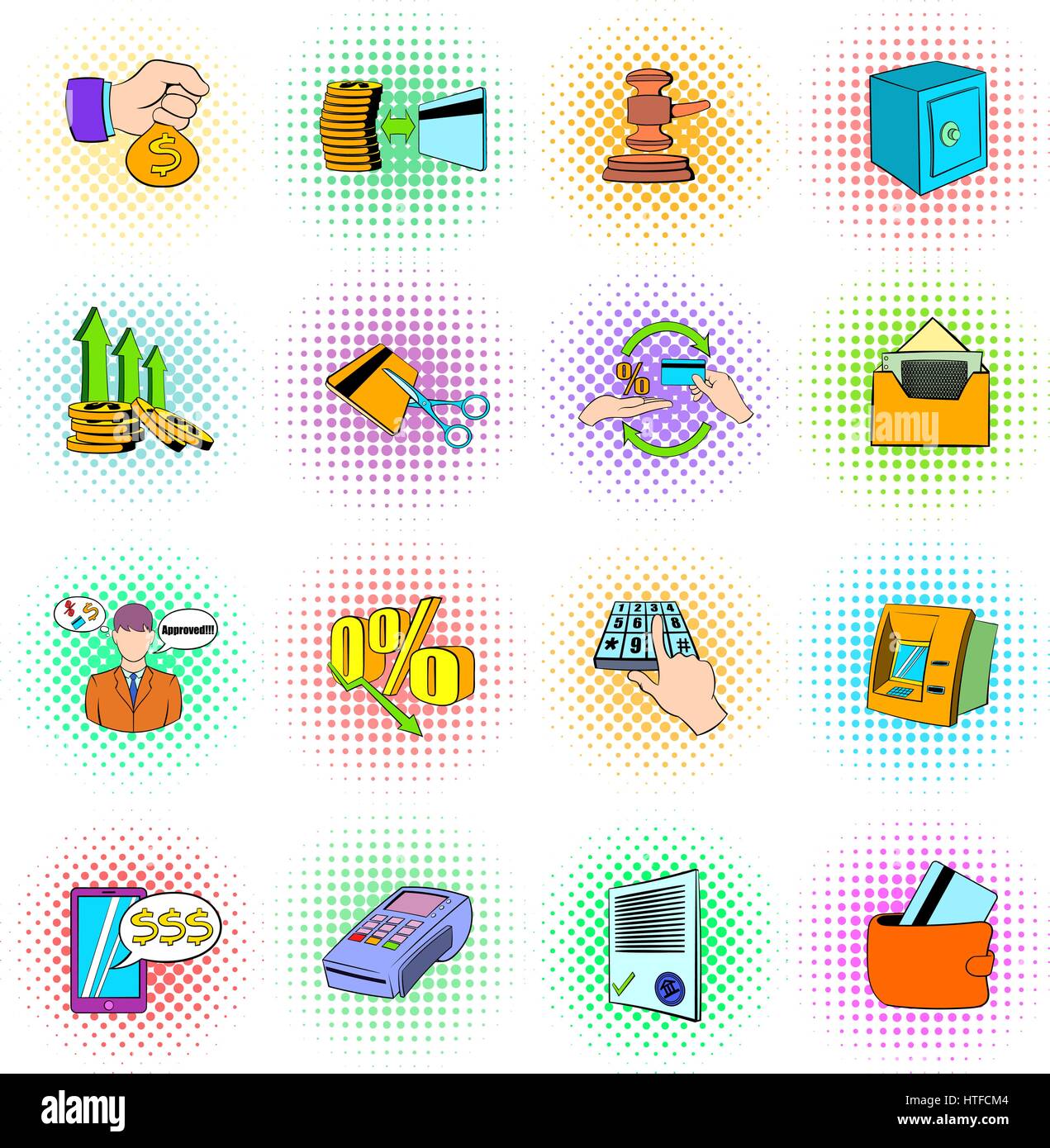 Set color mobile banking Stock Vector Images - Alamy