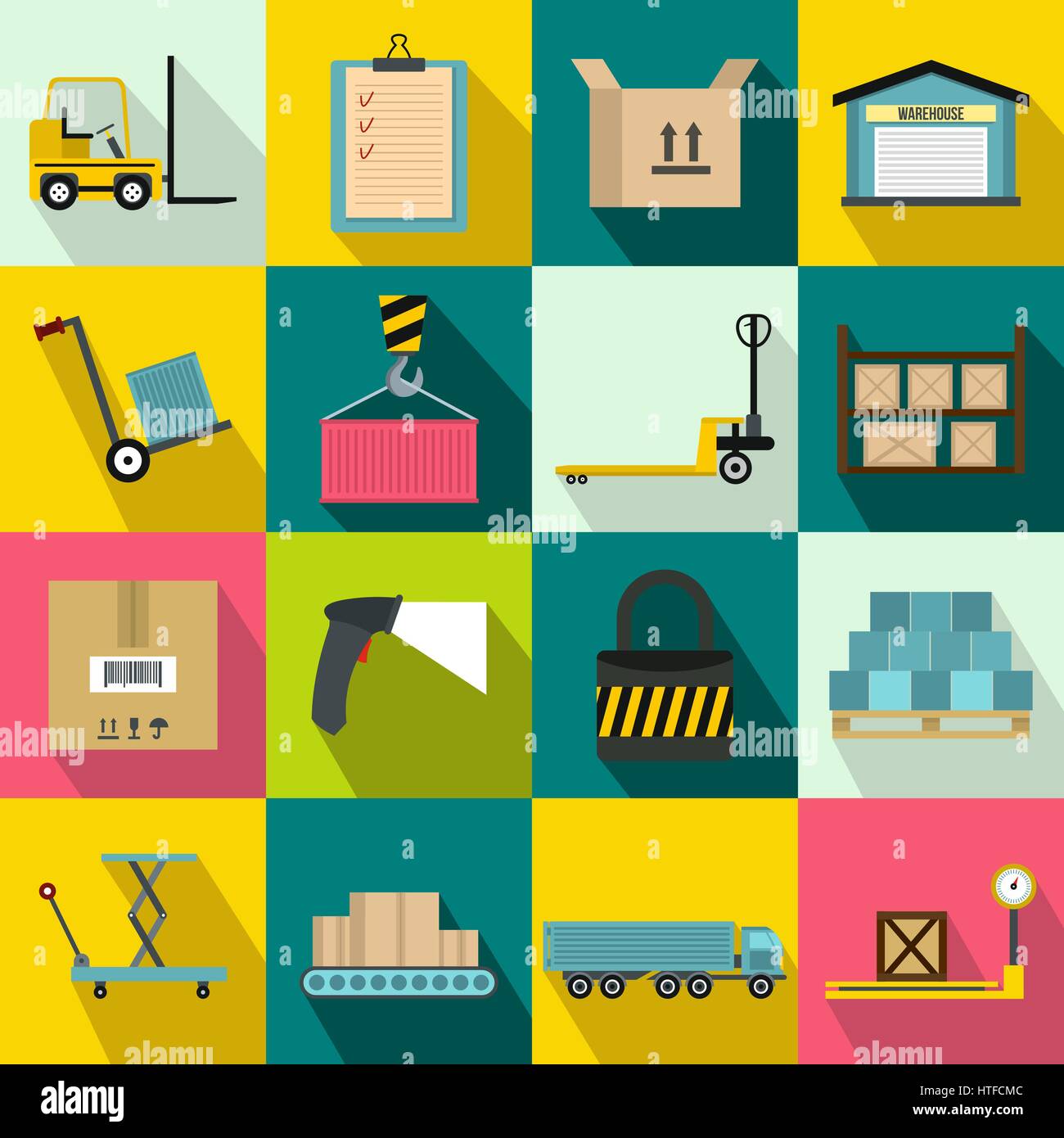 Warehouse logistic storage icons set Stock Vector Image & Art - Alamy
