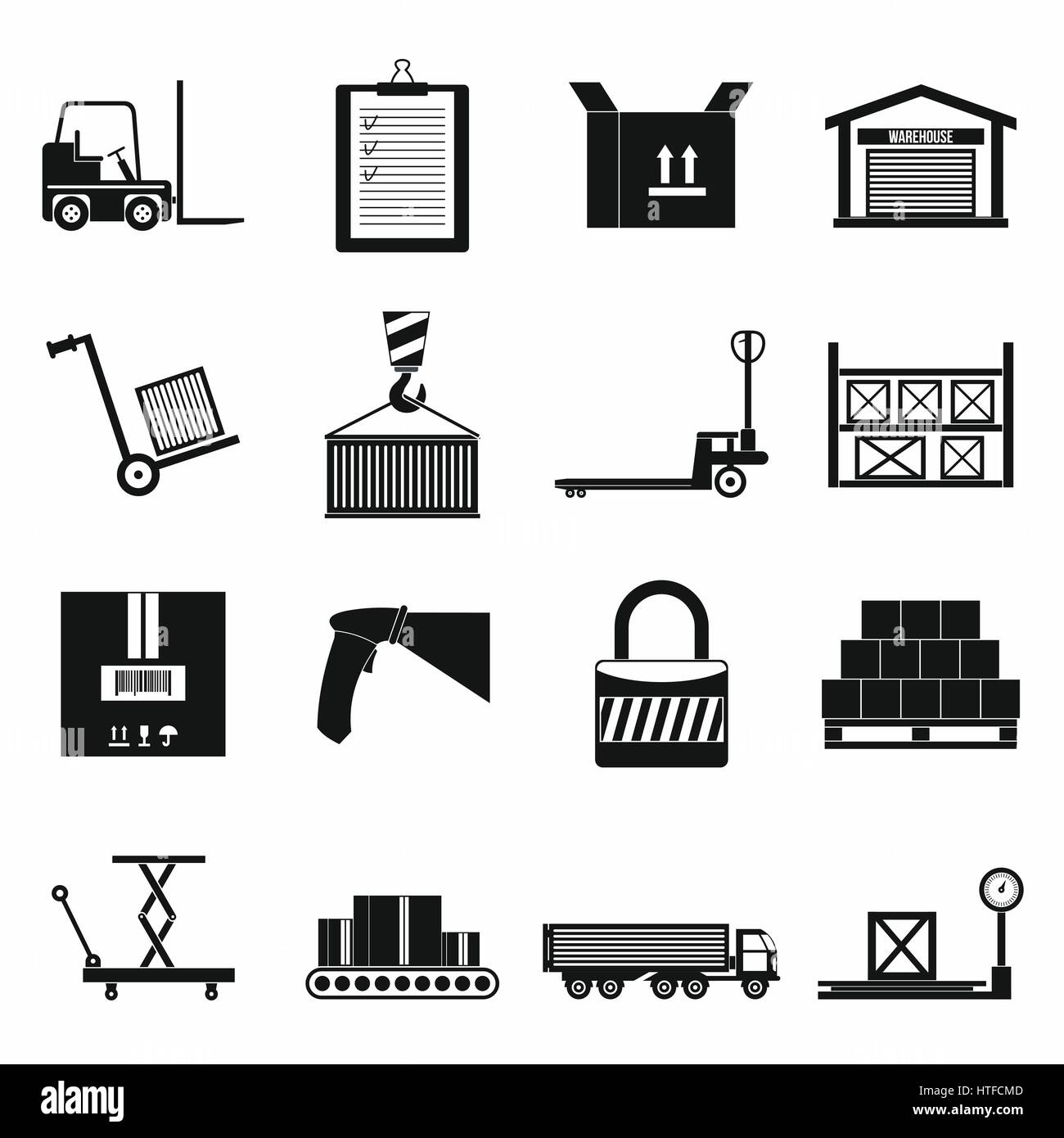 Warehouse logistic storage icons set Stock Vector Image & Art - Alamy